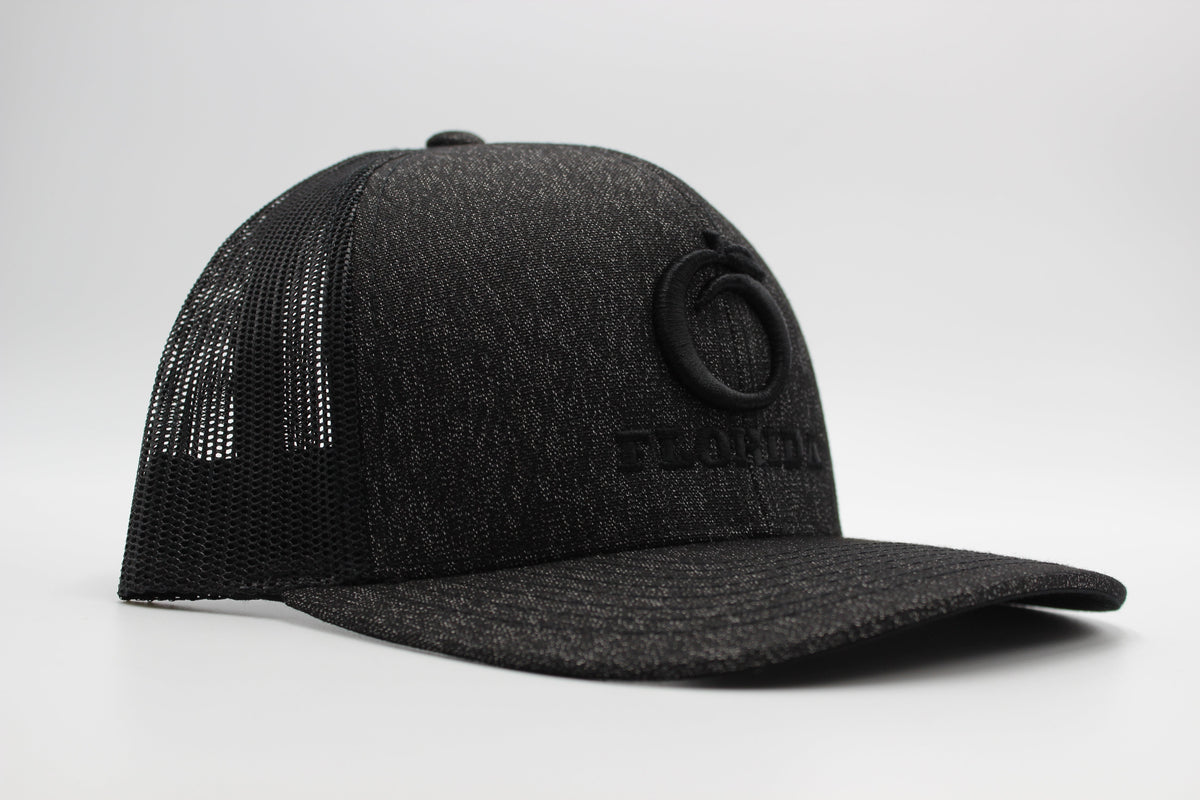 Florida Snapback Heather Black/Black black logo – Florida Heritage Apparel