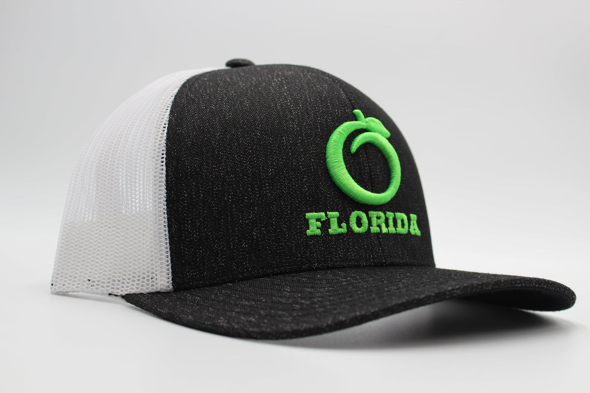 Florida Snapback Black Heather/White Limedrop logo – Florida Heritage ...