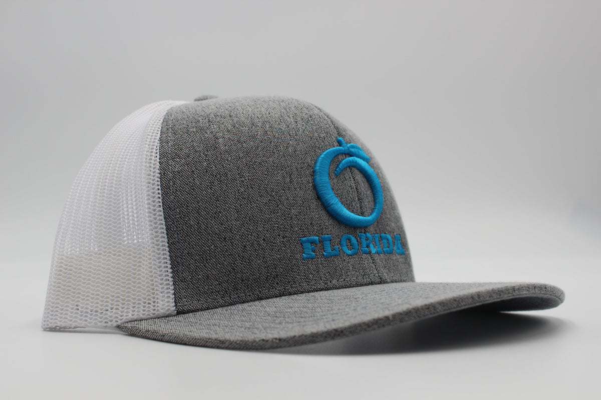 Florida Snapback Heather Grey/White Cali blue logo – Florida Heritage ...